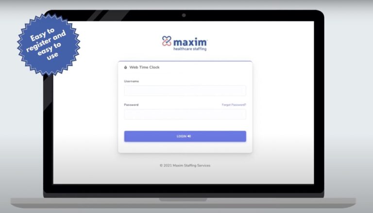 Maxim Time Clock - Login Page For Web Time Card