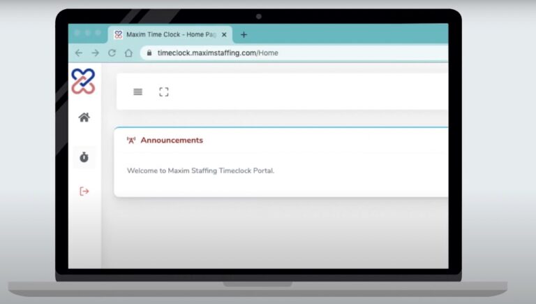Maxim Time Clock - Login Page For Web Time Card